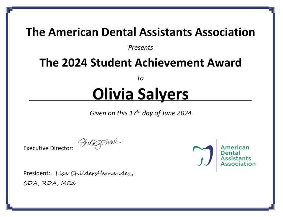Student Achievement Award – ADAA